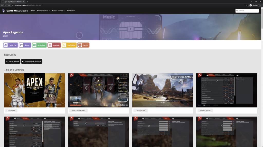 Reference: Game UI Database – The World of Pipeline and Tools Development
